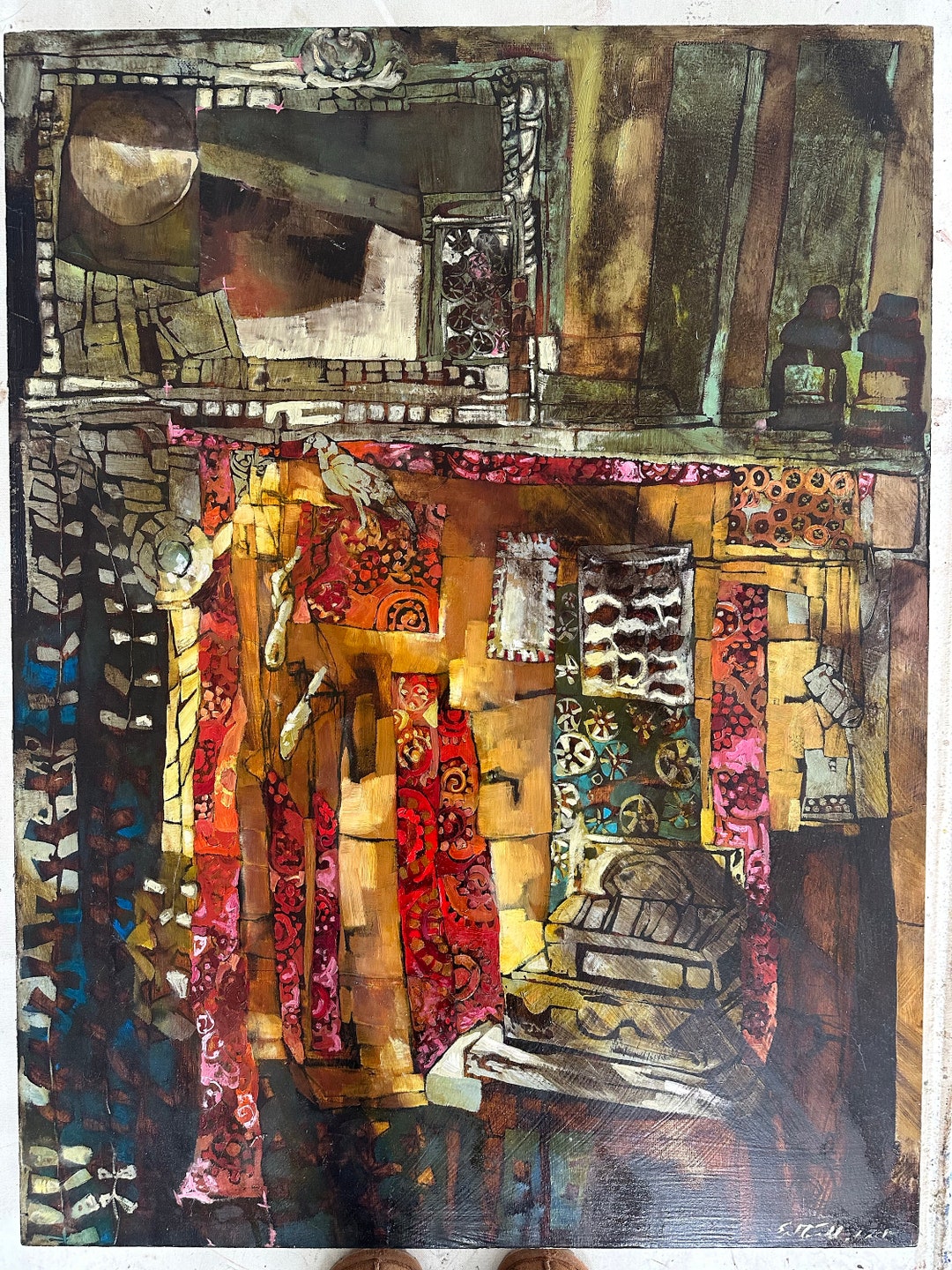 Fish and Fabric. Oil on 30 X 40 X 2.5 Inch Cradled Wood Panel. Maine ...