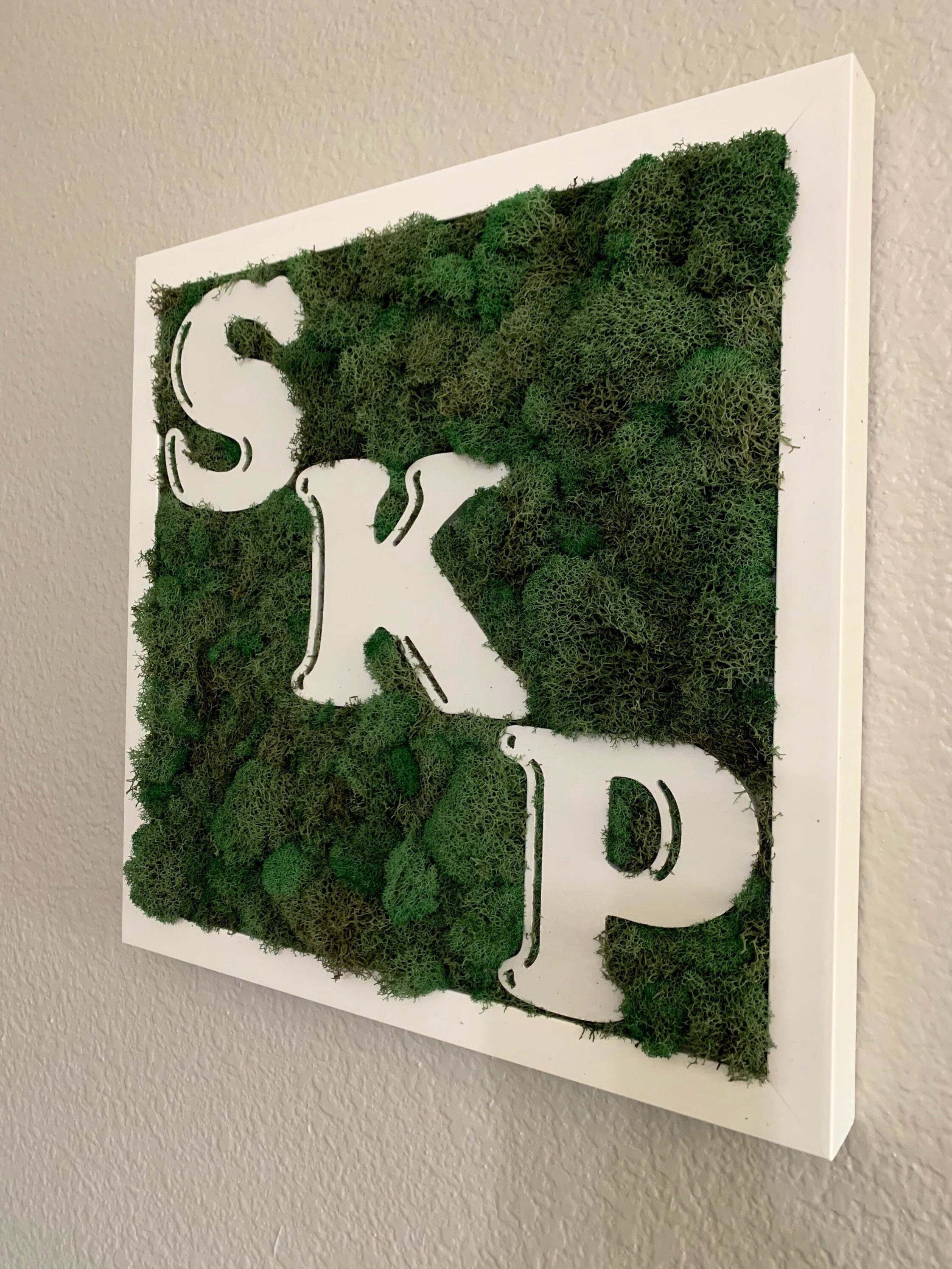 Monogrammed Moss Wall Art and Uppercase Letter Frame/wall Art/gift ...