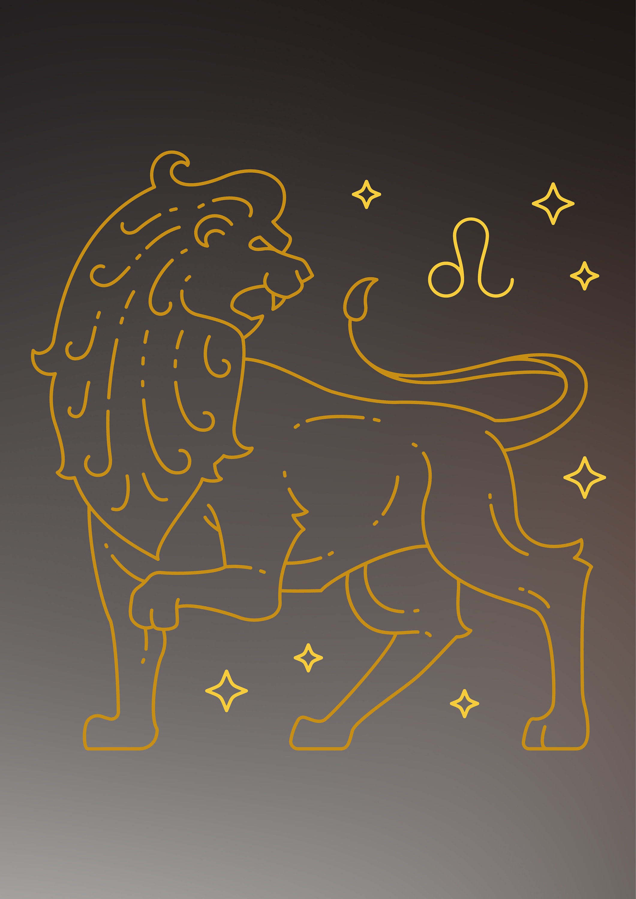 Leo Fire Sign Zodiac Digital Art, SVG, PNG, Customizable, Prints ...