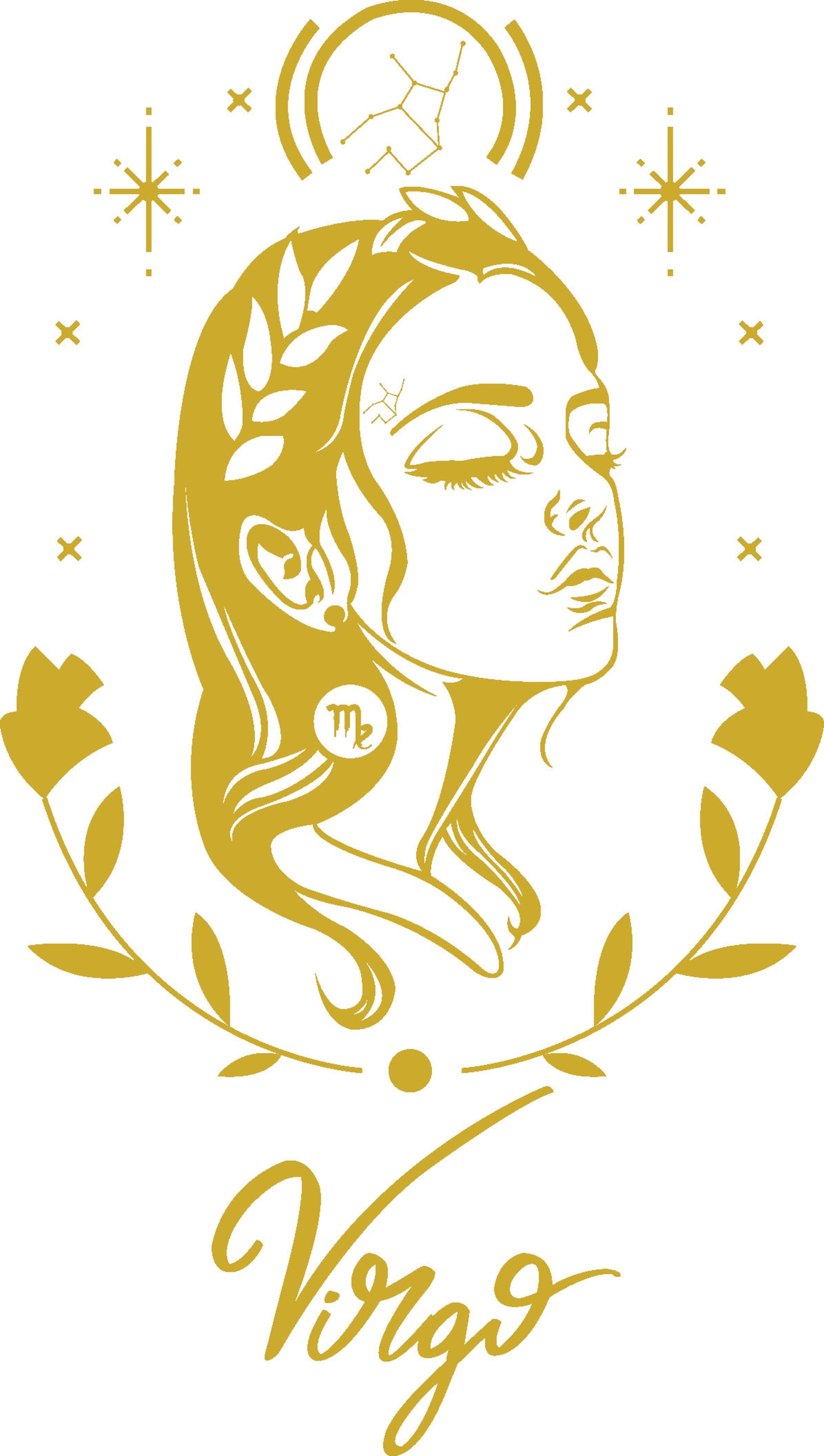 Virgo Goddess Zodiac, SVG, PNG, Customizable, Prints, Digital Art Virgo ...