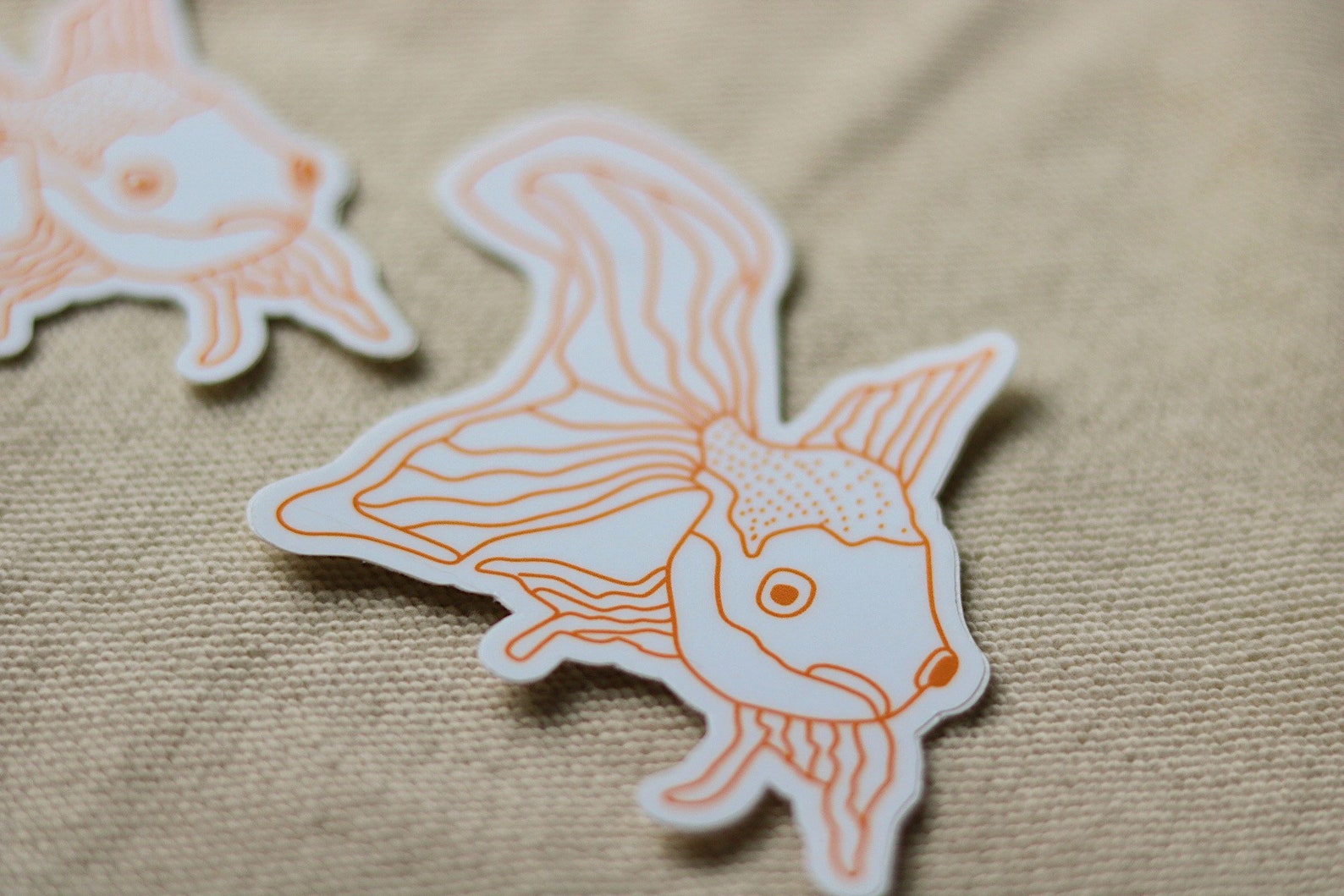 Gold Fish Sticker | Waterproof Water Bottle Sticker - Etsy