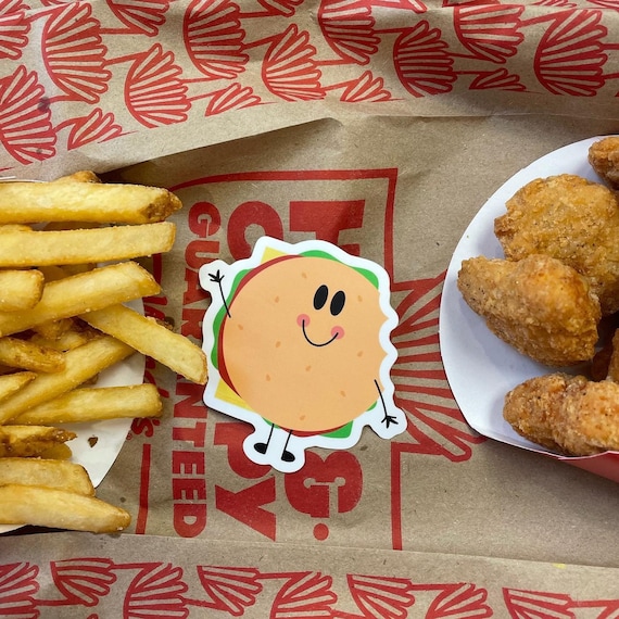 Smile Burger Sticker Waterproof Water Bottle Sticker | Etsy