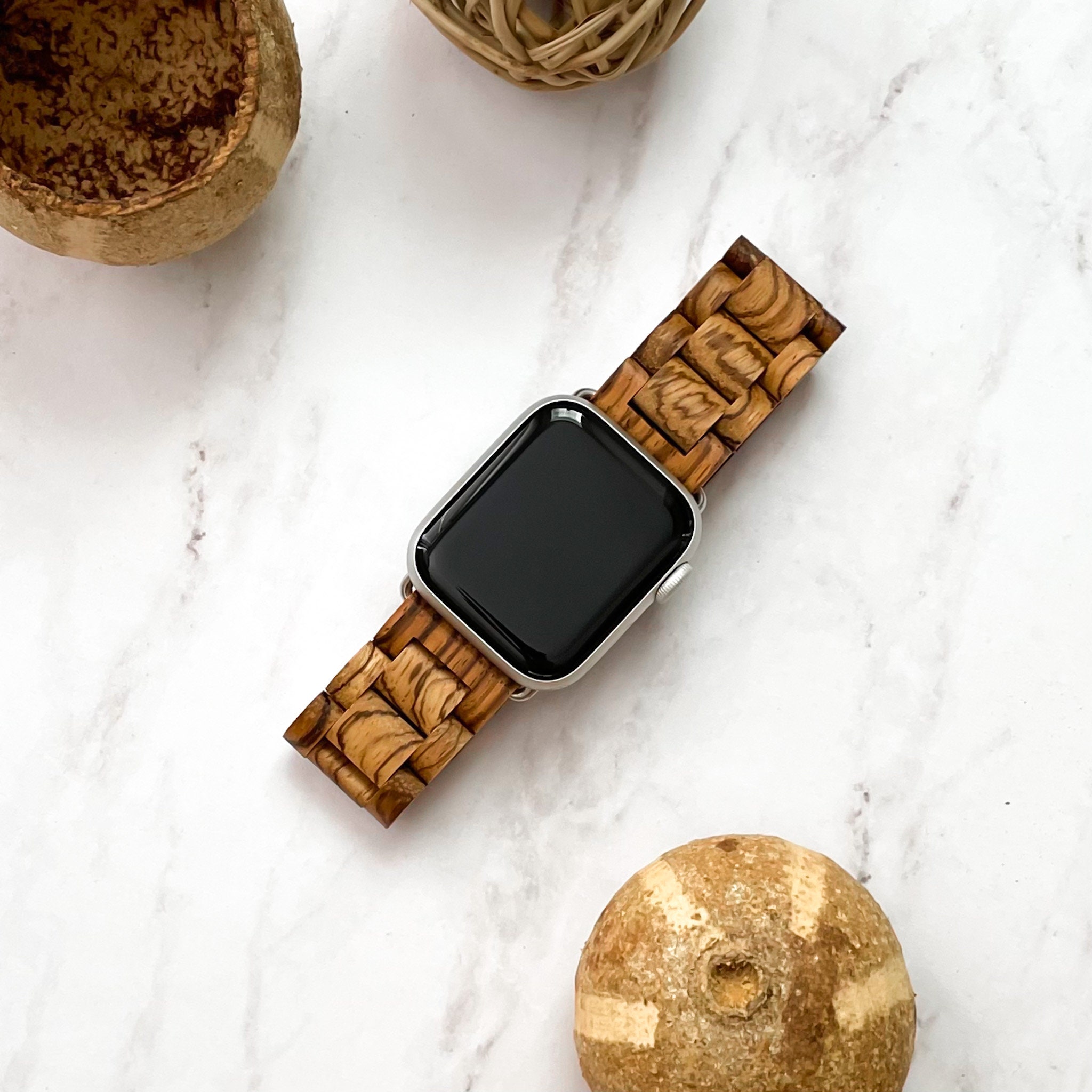 Bamboo Wood Watch Band Compatible With Apple Watch - Etsy