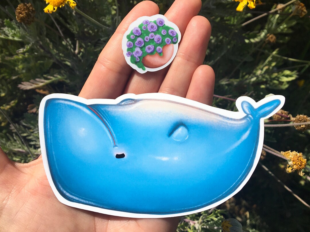 Hitchhikers Guide to the Galaxy - Whale and Petunias Vinyl Sticker ...