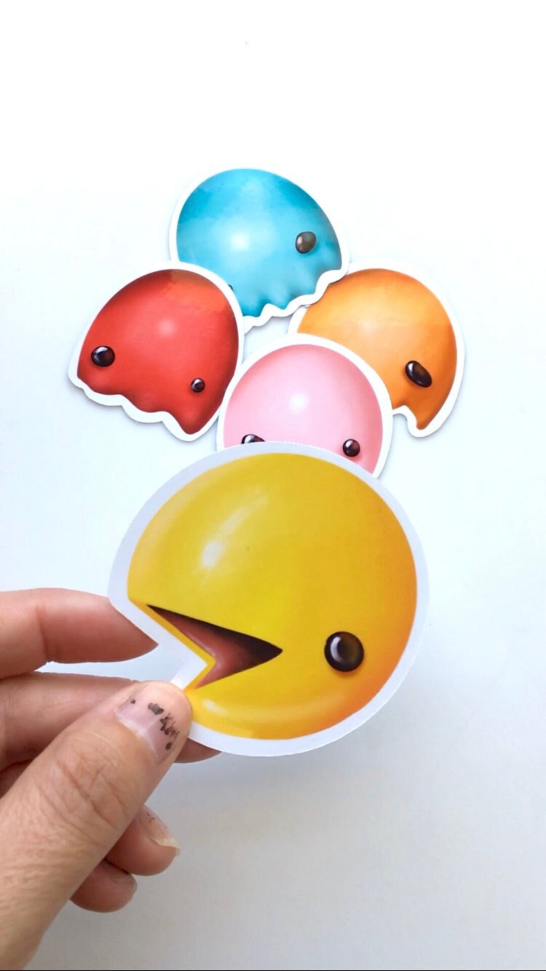 Pac-man and Ghosts Vinyl Sticker Set - Etsy