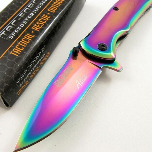Personalized RAINBOW SPECTRUM Pocket Knife Custom Knives Gifts - Etsy