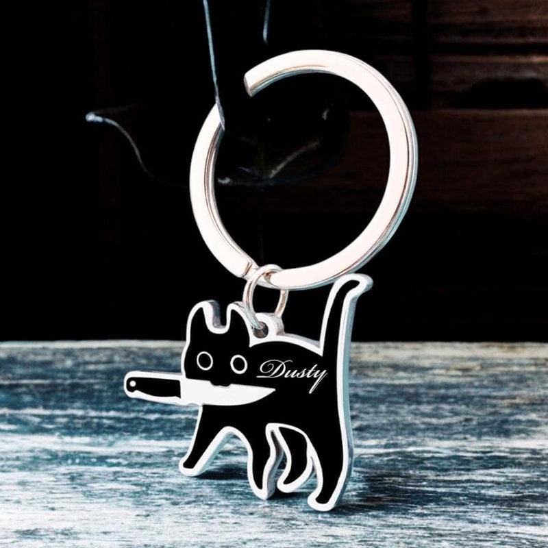 Black Cat Bag Chain - Etsy