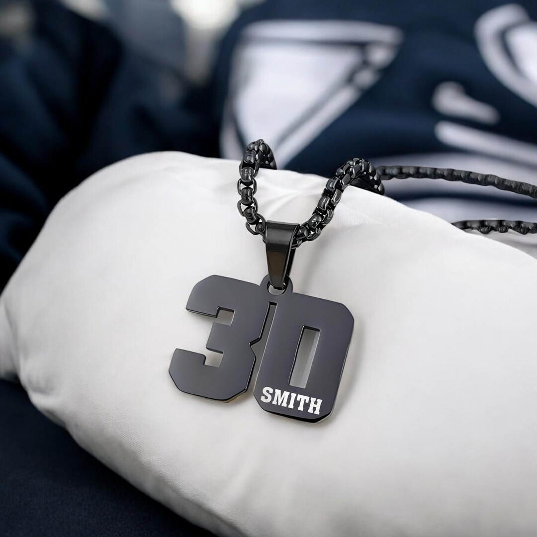Personalized NUMBER NECKLACE for Boys Girls Youth Sports School Team ...
