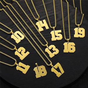 Personalized NUMBER NECKLACE for Boys Girls Youth Sports School Team ...