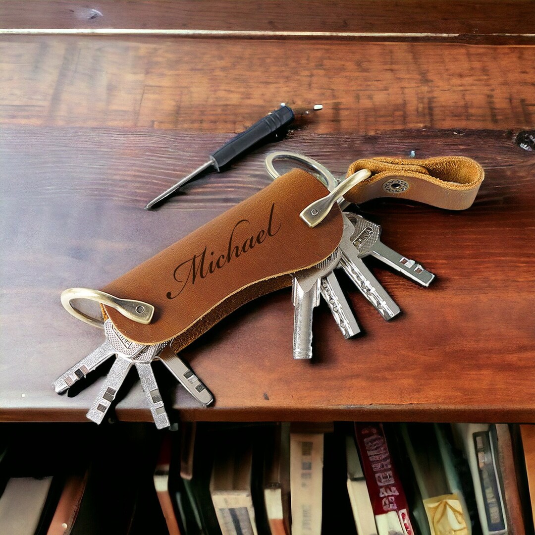 Personalized LEATHER KEYCHAIN Holder Key Chain Car Accessories Keychain ...