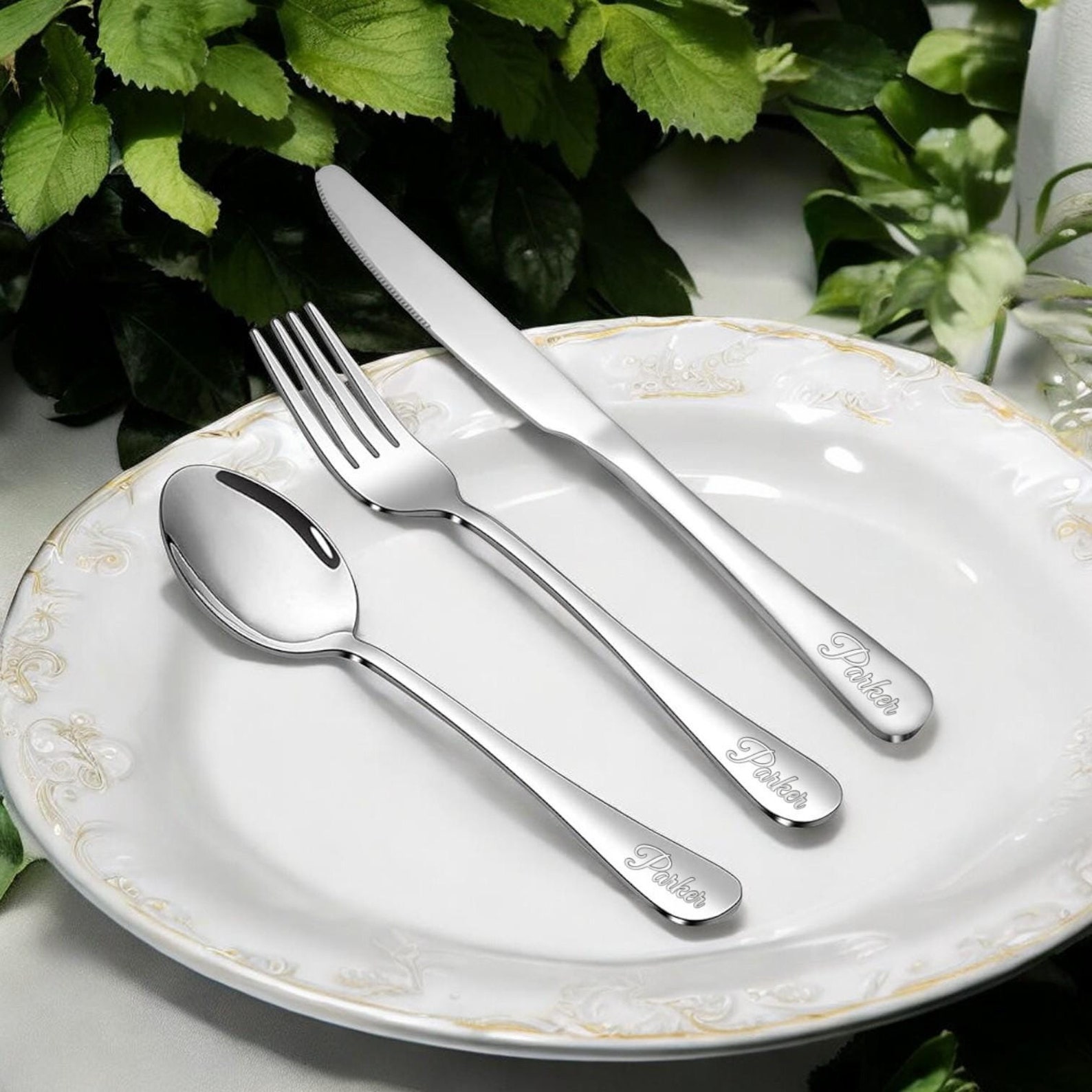 Personalized UTENSIL SET Fork Spoon Knife Bridesmaid Wedding Birthday ...