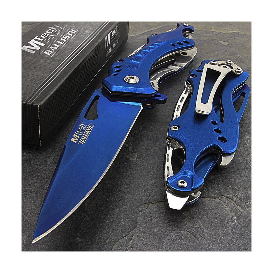 Personalized POCKET KNIFE Knife Knives Blue Chrome Screwdriver ...