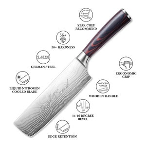 Personalized CHEFS NAKIRI KNIFE Knive Set Japanese Professional Kitchen ...
