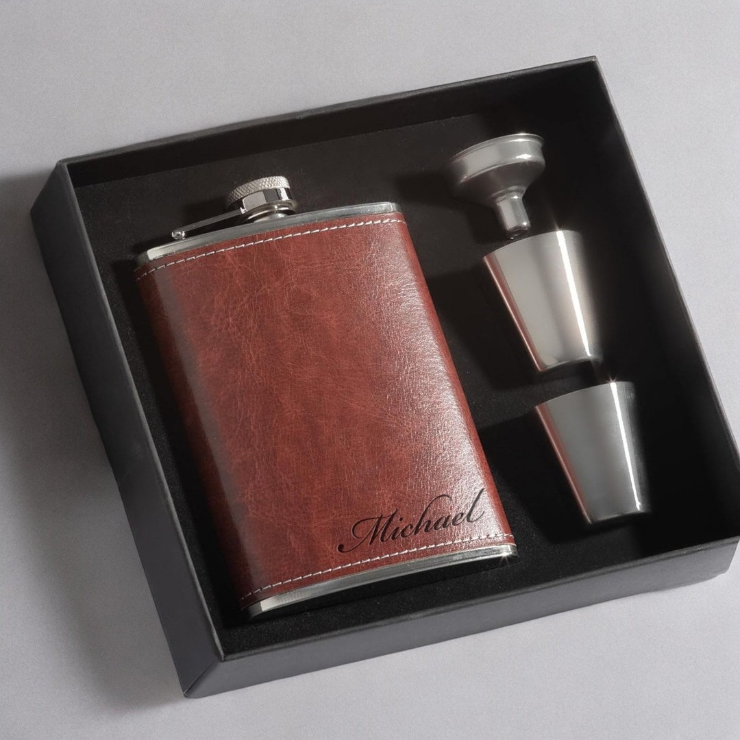 Personalized FLASK for Men FUNNEL Set Custom Engraved Groomsmen Gifts ...