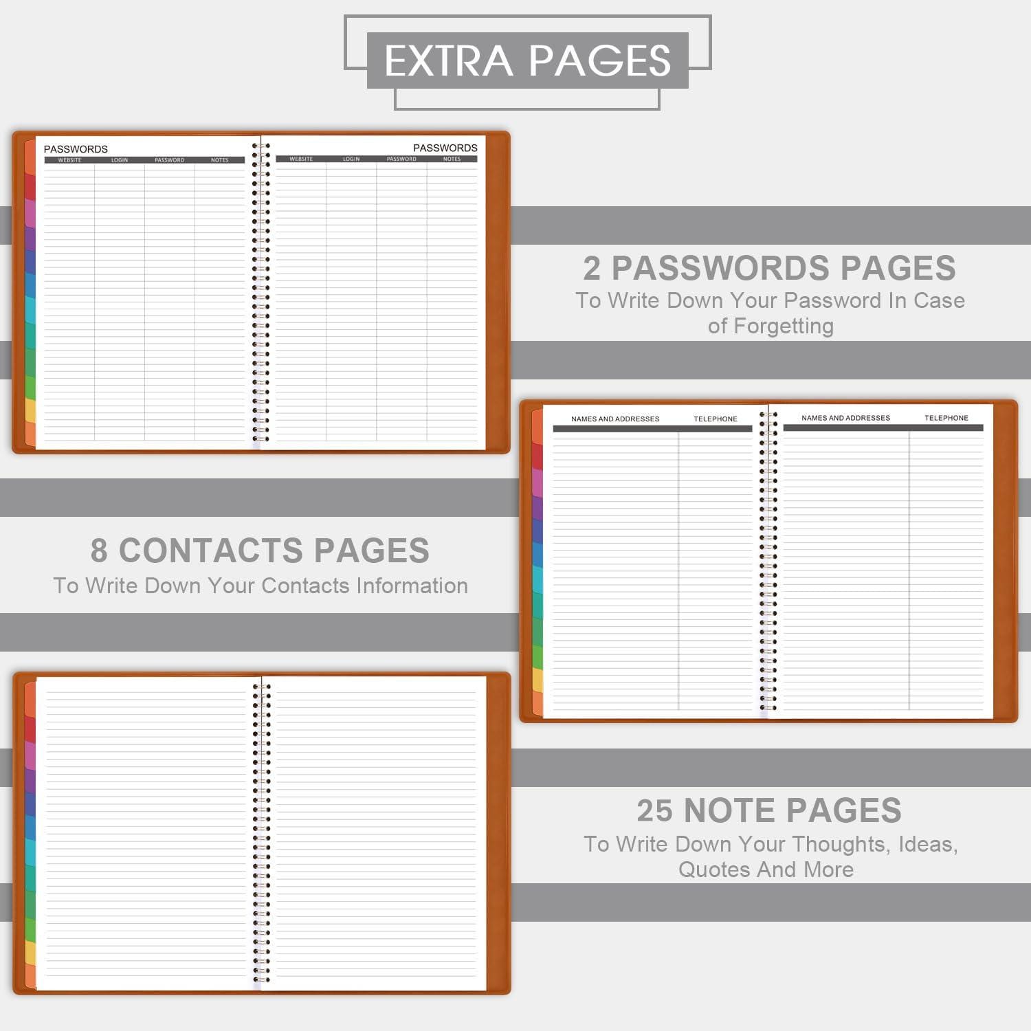 Personalized 2026 LEATHER PLANNER CALENDAR Organizer Teacher Birthday ...