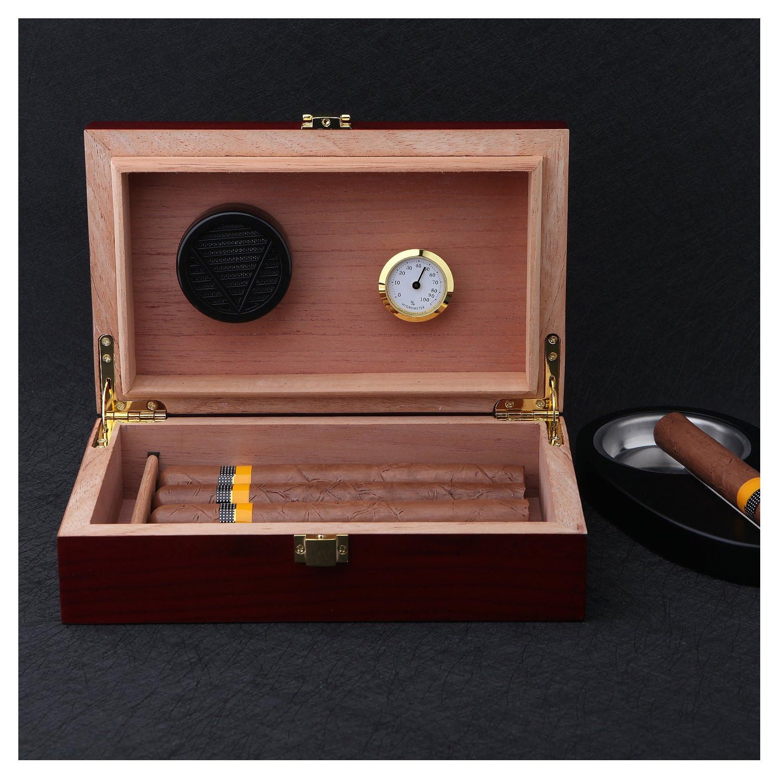 Personalized CIGAR HUMIDOR CASE Cigars Accessories Travel Box Groomsmen ...