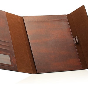Personalized LEATHER PORTFOLIO Padfolio Notebook Organizer Folder ...