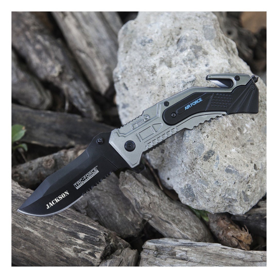 Personalized AIR FORCE Pocket Knive Knives Seatbelt Cutter Glass ...