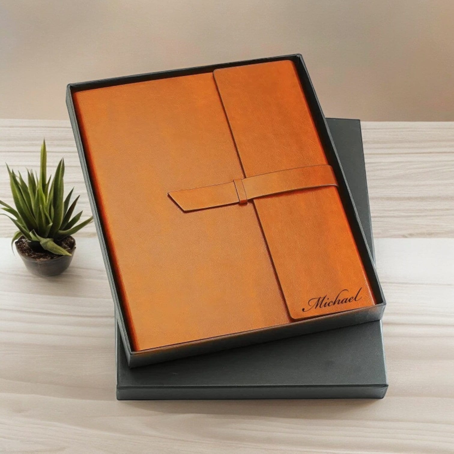 Personalized LEATHER PORTFOLIO for Men Women Corporate Business ...