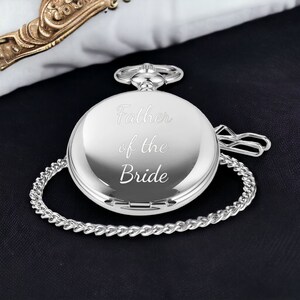 Personalized POCKET WATCH & CHAIN Groomsmen Birthday Gift for Him Dad ...