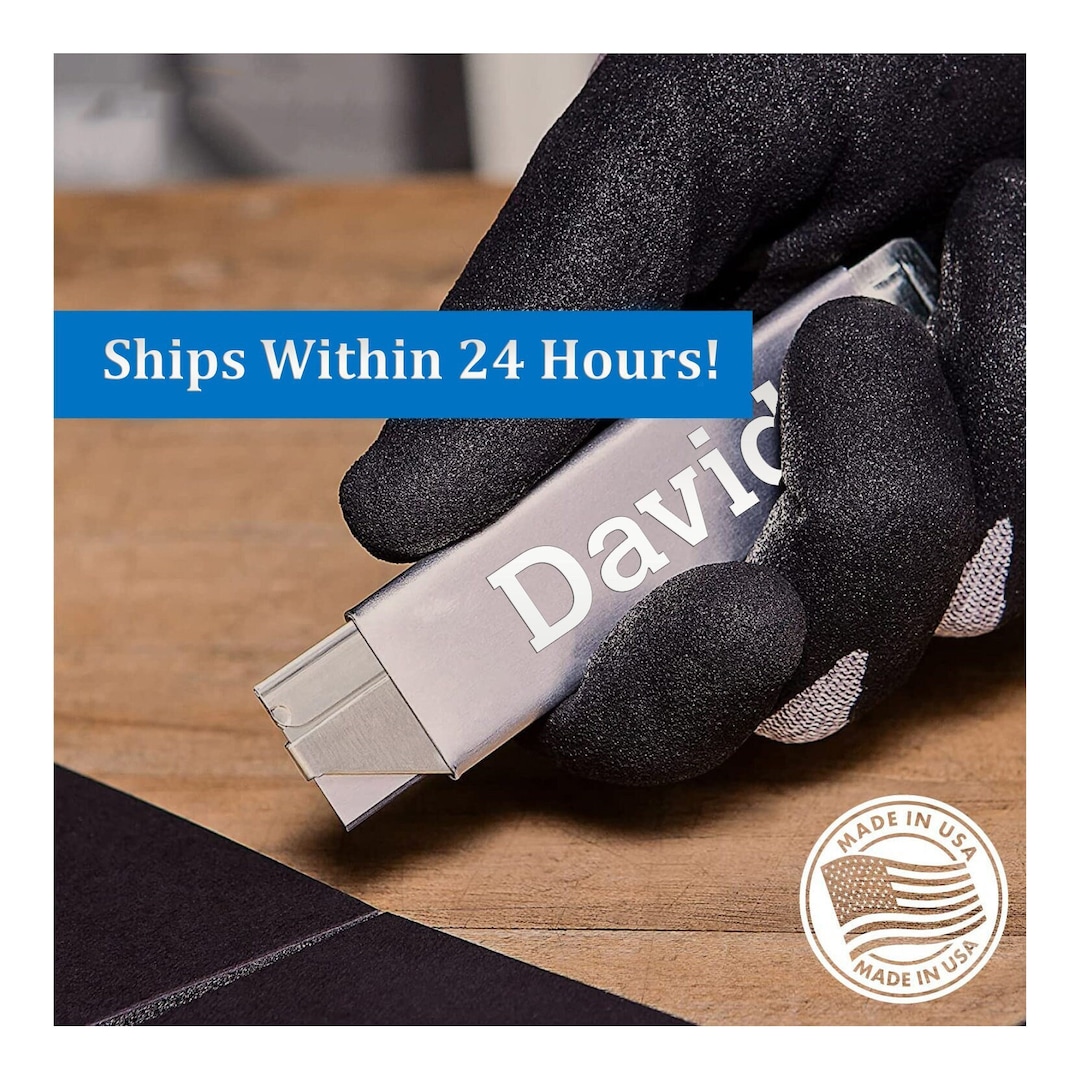 Personalized BOX CUTTER Utility Blade Knive Tools Knife Groomsmen Gift ...