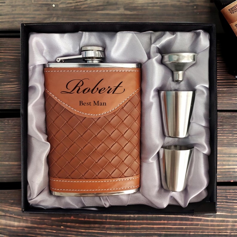 Personalized GROOMSMEN FLASK for Men Best Man Groom Birthday Gift for ...