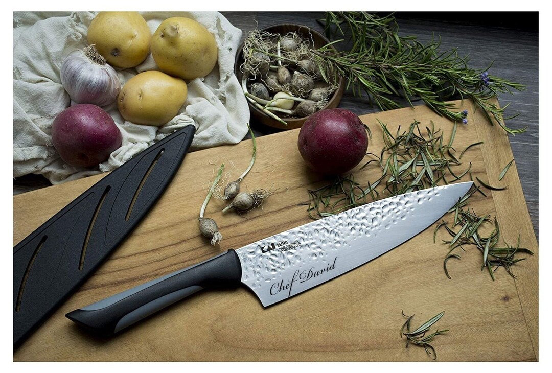 Personalized CHEFS KNIFE & SHEATH Chef Knive Custom Engraved Kitchen ...