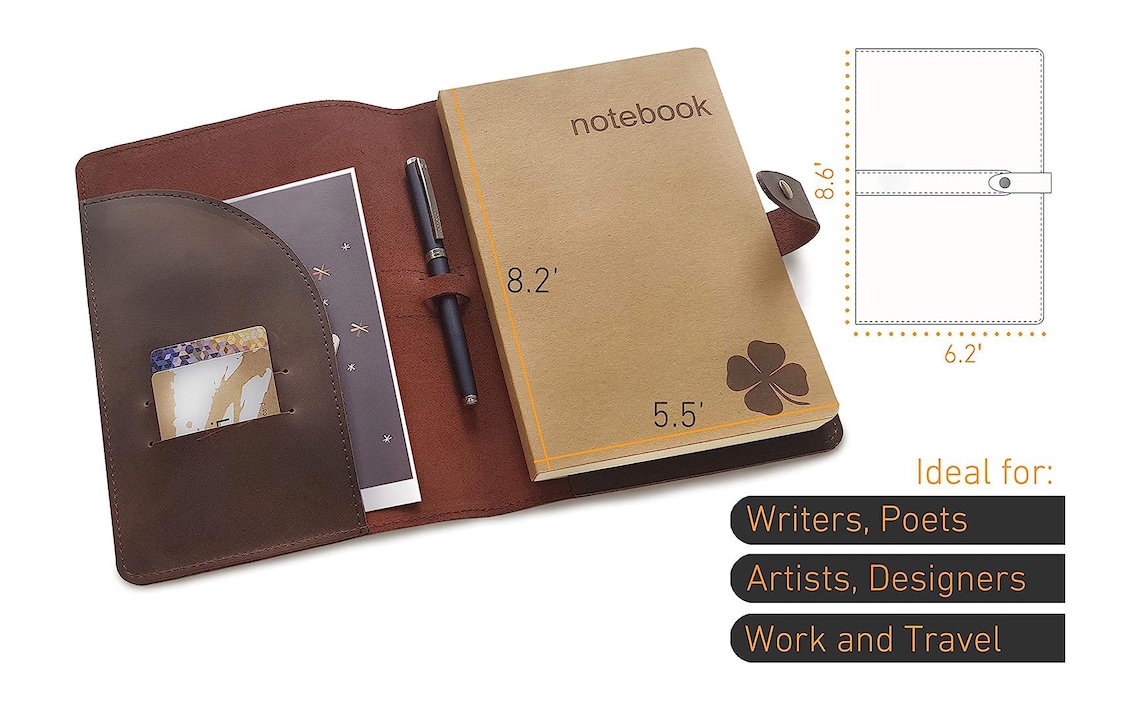 Personalized LEATHER JOURNAL for Men Women Travel Diary Notebook ...