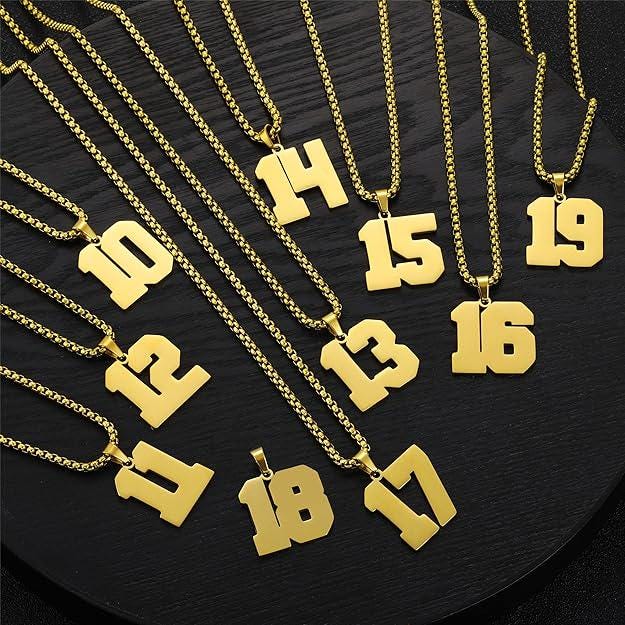 Personalized NUMBER NECKLACE for Boys Girls Youth Sports School Team ...