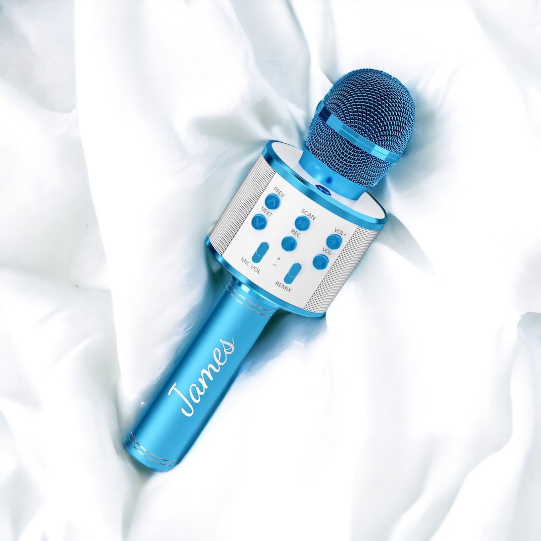 Personalized BLUETOOTH MIC Microphone Karaoke Singing Singer Gift for Him Dad Men Gift for Her ...