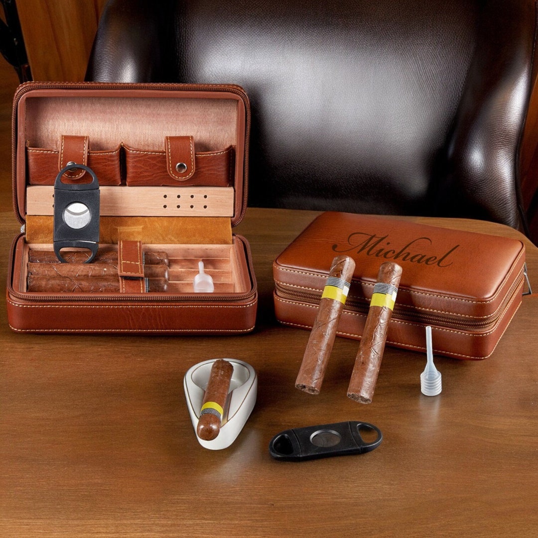 Personalized CIGAR HUMIDOR CASE Cigars Accessories for Men Custom ...