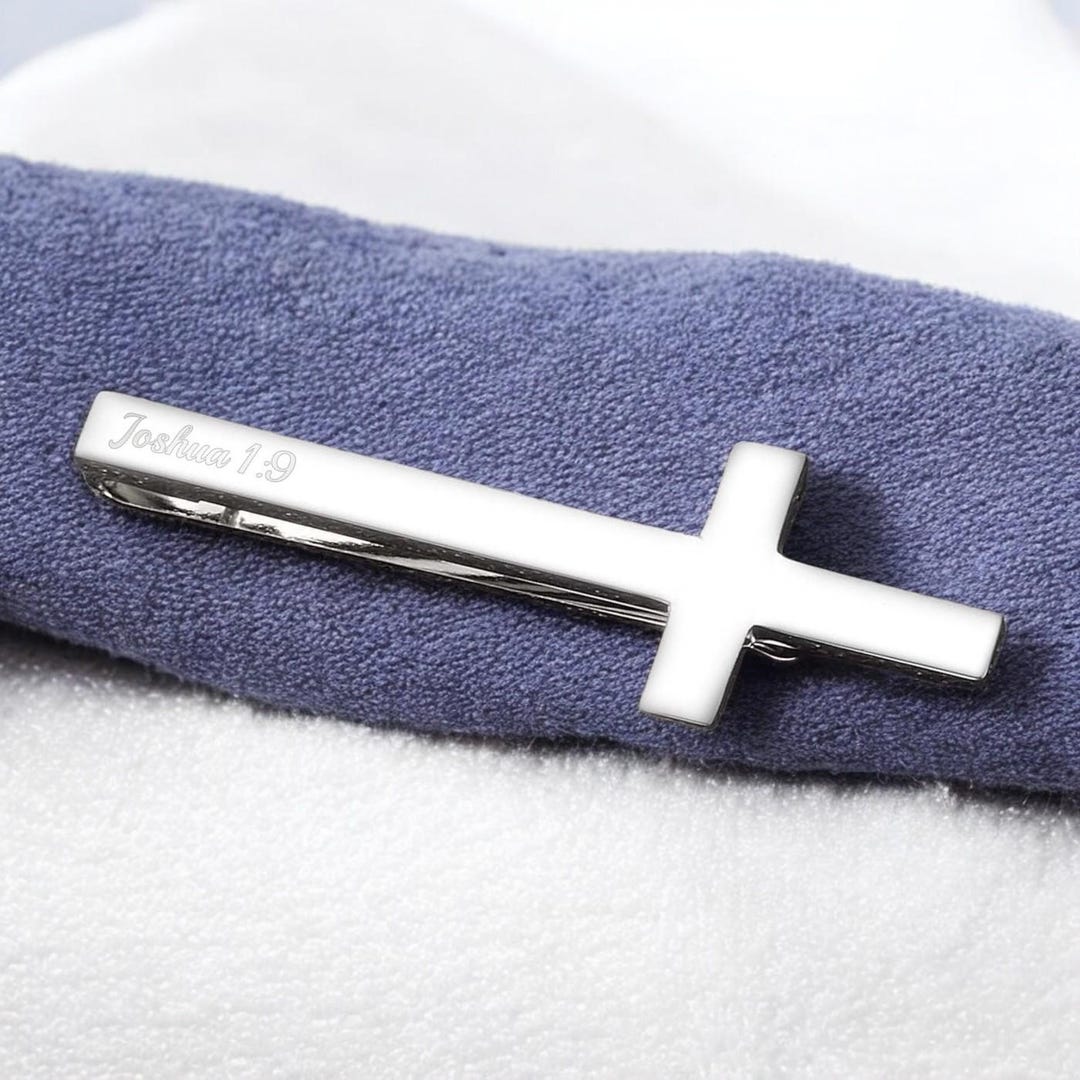 Personalized CROSS TIE CLIP Groomsmen Wedding Groomsmen Birthday Gift ...