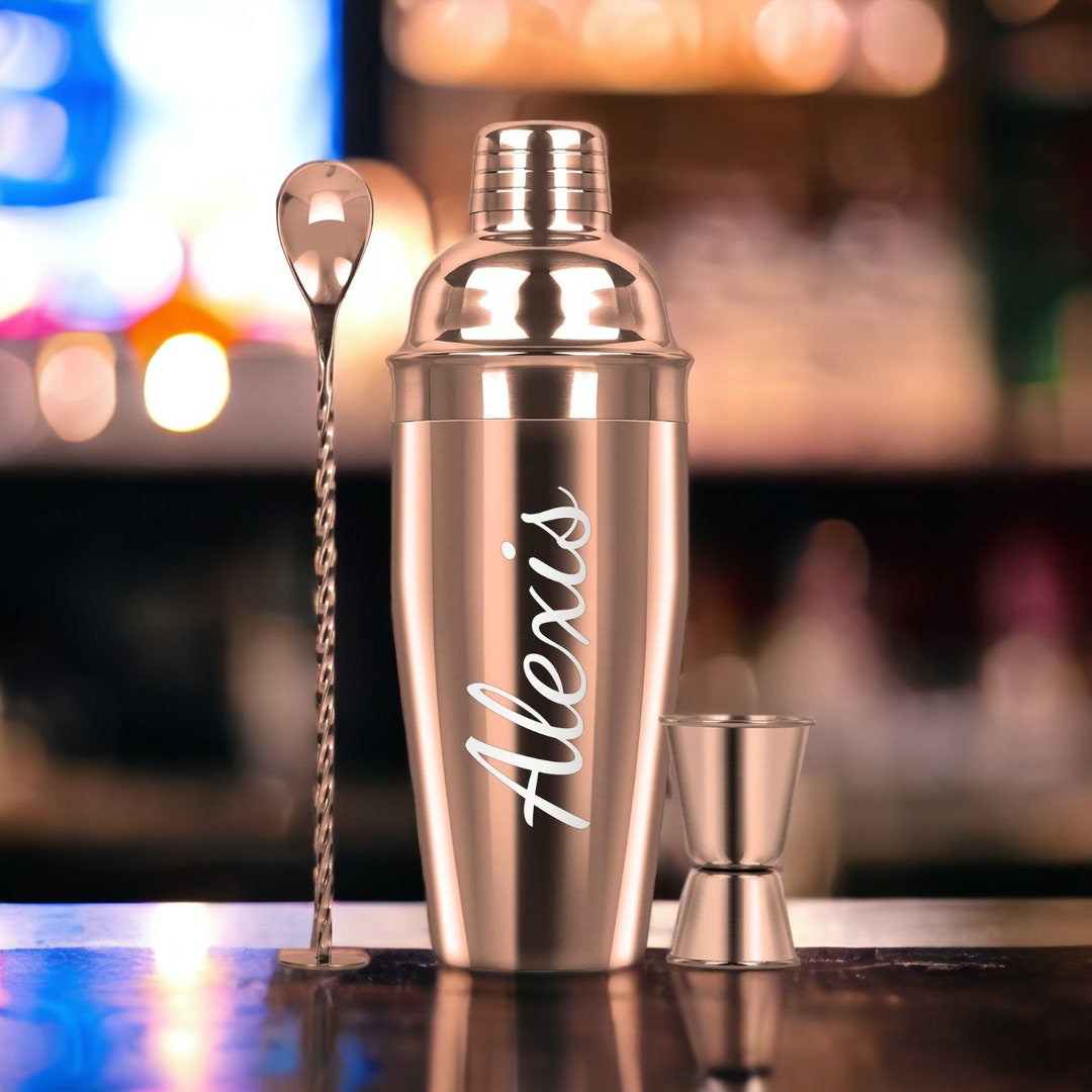 Personalized COCKTAIL SHAKER SET Mixer Drinkware Bar Bartender Barware ...