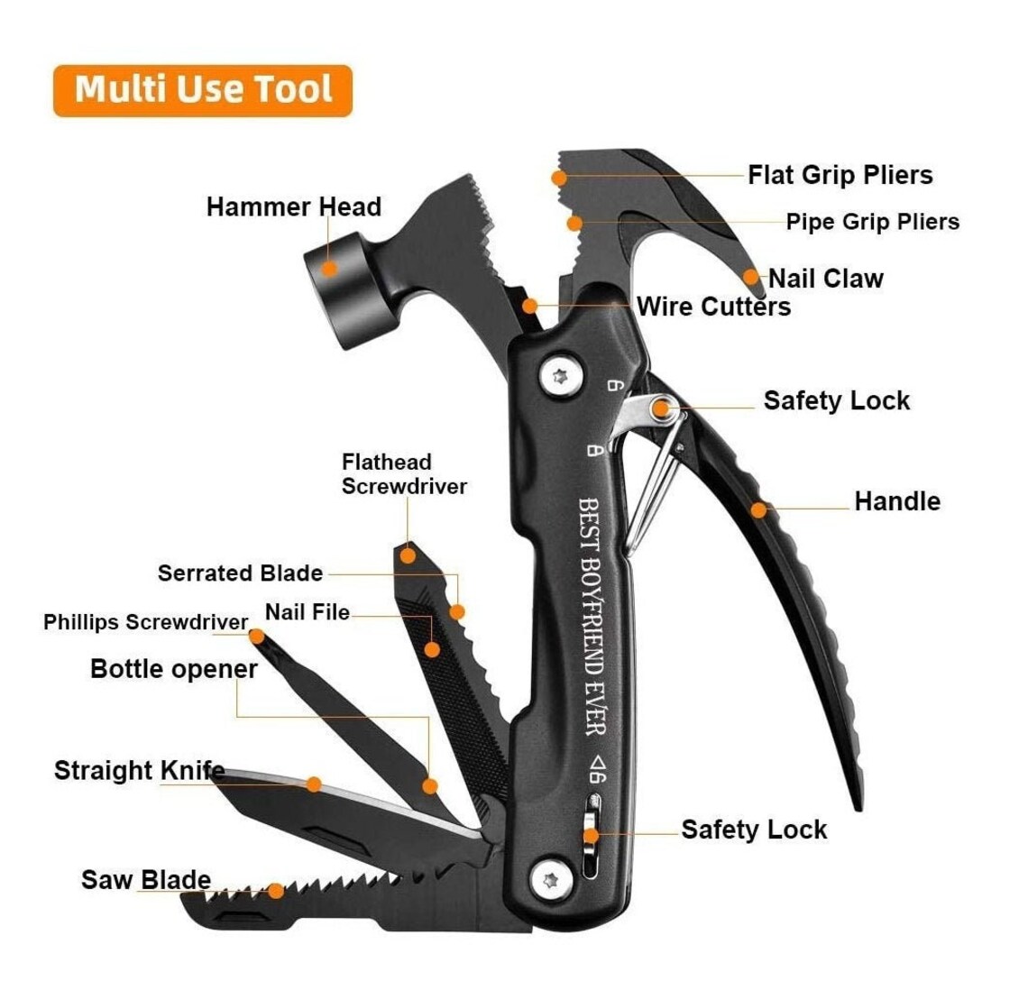 Personalized HAMMER MULTITOOL Pocket Knife Tool Groomsmen Birthday Gift ...