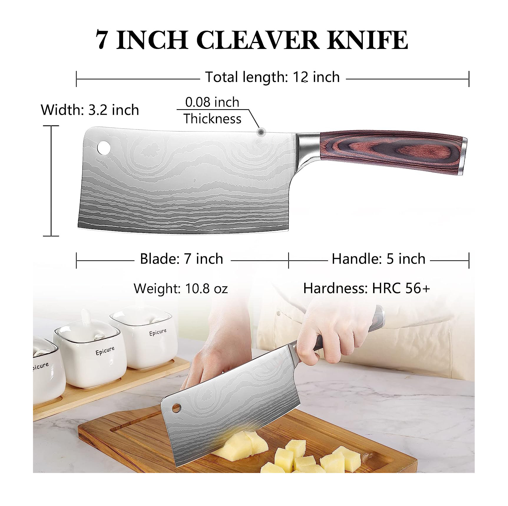 Personalized BUTCHER KNIFE Cleaver Chef Knive Set Kitchen Chefs Cooking ...