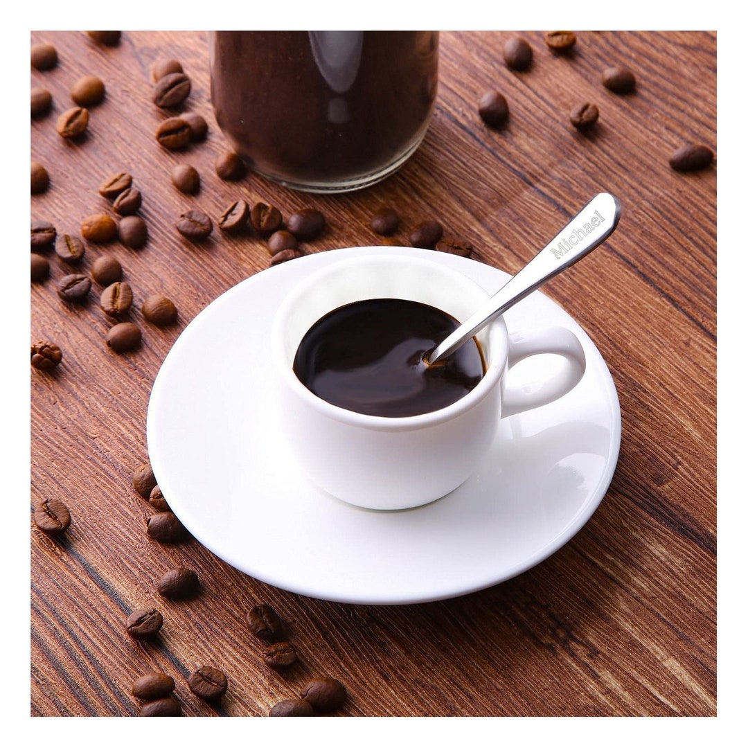 Personalized Coffee SPOON Small Espresso Utensil Dessert Wedding Favors ...