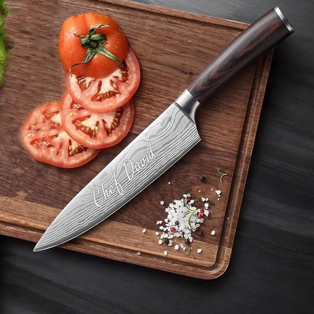 Personalized CHEF KNIFE Kitchen Knives Cooking BBQ Housewarming ...