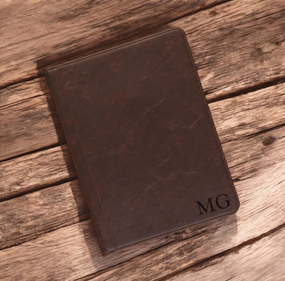 Personalized LEATHER PORTFOLIO for Men Women Corporate Business ...