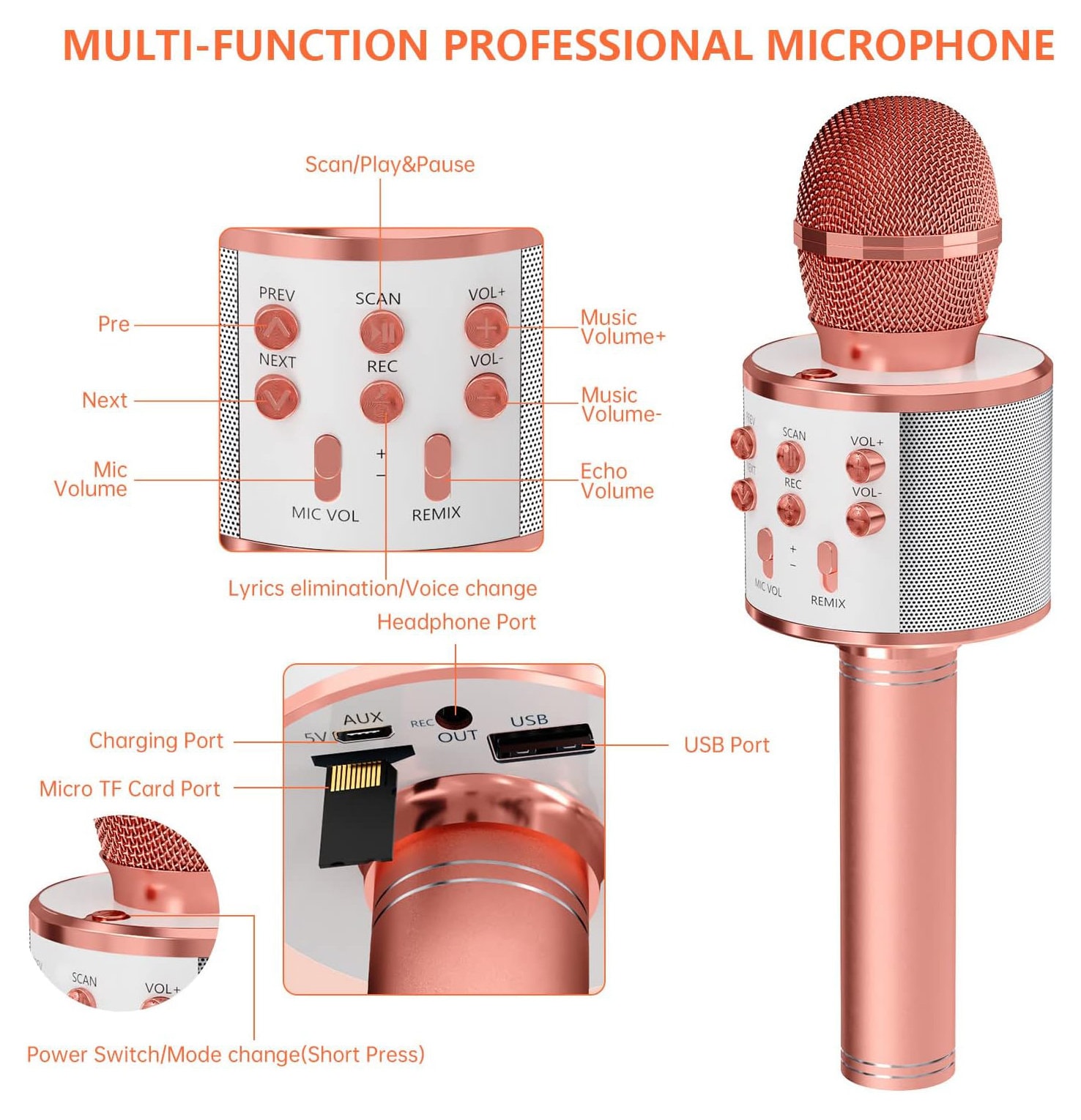 Personalized BLUETOOTH MICROPHONE Karaoke Mic Bridesmaid Birthday Gift ...