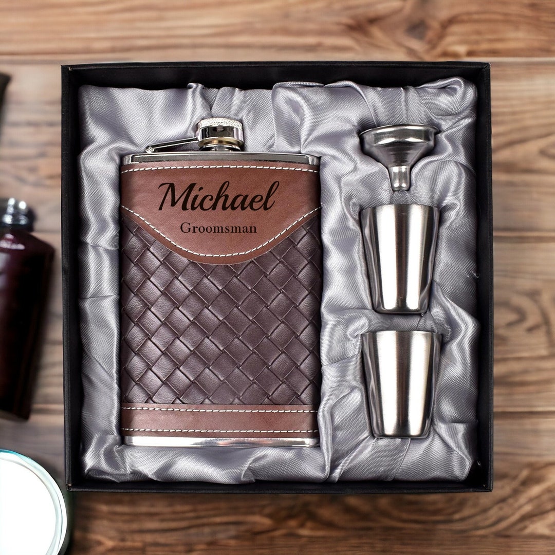 Personalized GROOMSMEN FLASK for Men Best Man Groom Birthday Gift for ...