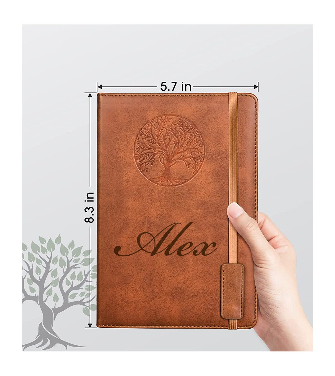 Personalized LEATHER NOTEBOOK JOURNAL Tree of Life Organizer Notepad ...