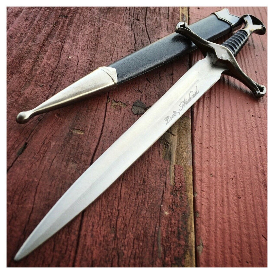 Personalized DAGGER & SHEATH Medieval Knight Swords Fantasy Scabbard ...