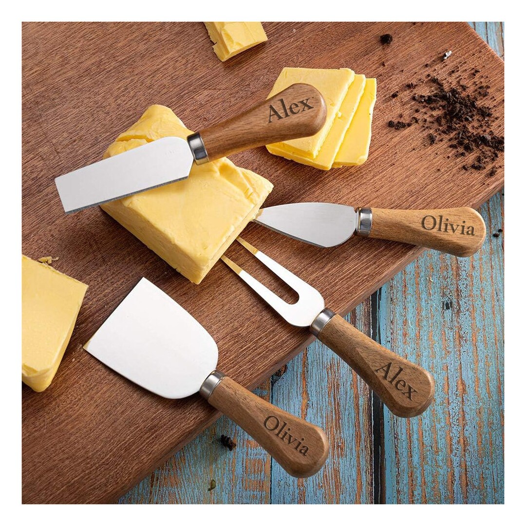 Custom Personalized CHEESE KNIVE SET Knife Kit Charcuterie Board Home ...