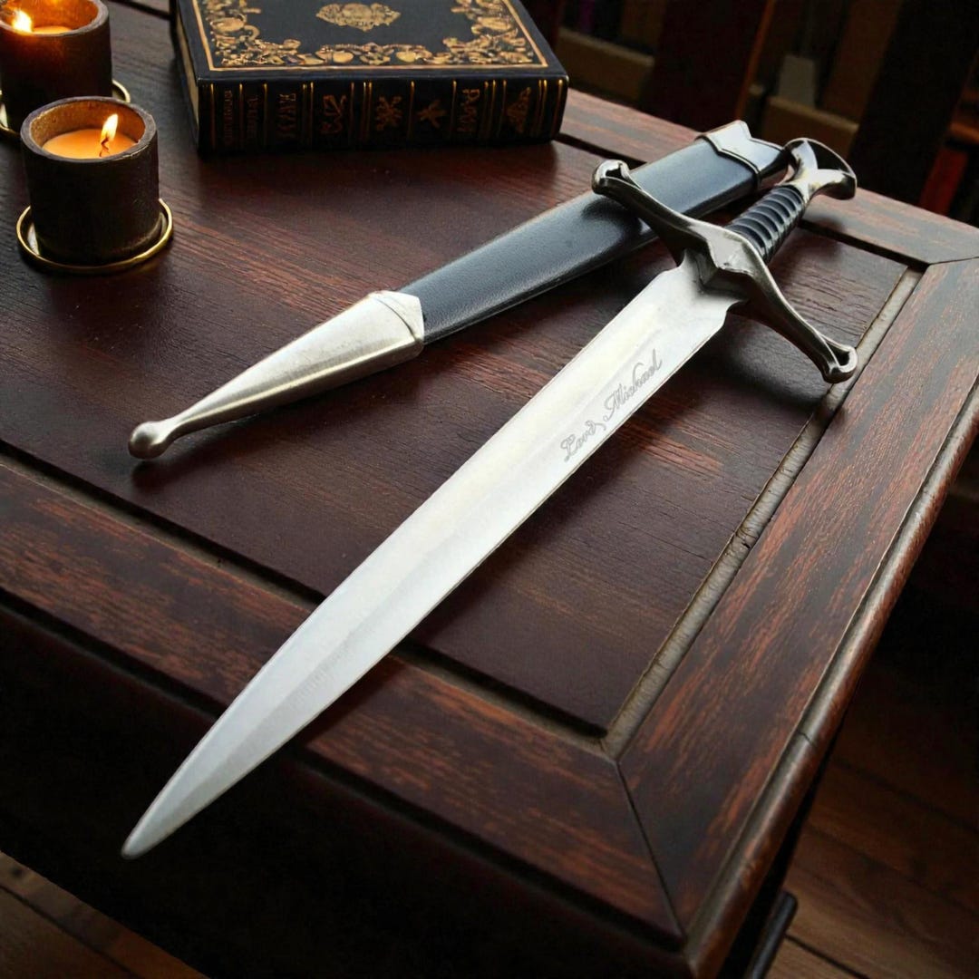 Personalized FANTASY SWORD & SHEATH Knight Dagger Cosplay Fantasy ...