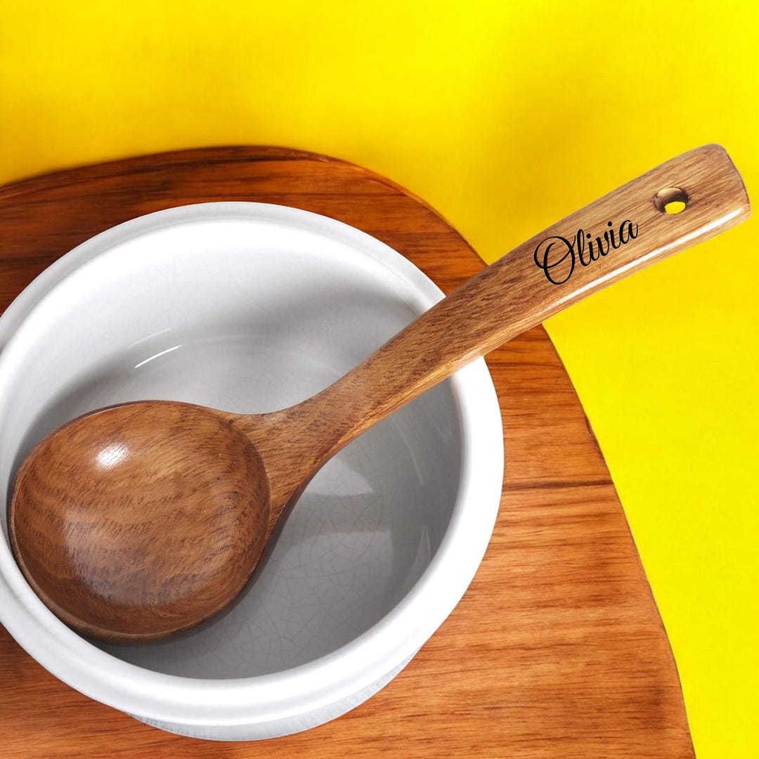 Custom Personalized SOUP LADLE Wood Sauce Ladle Soup Spoons Cooking ...