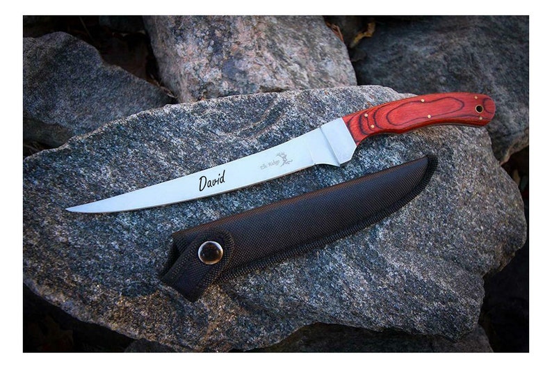 Personalized FILLET KNIFE & SHEATH Fishing Lover Birthday Gift for Him ...