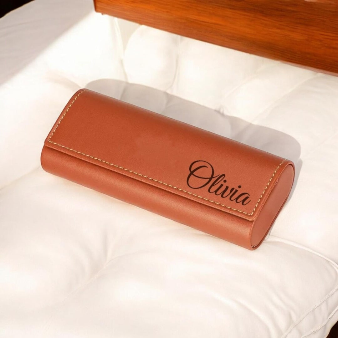 Personalized GLASSES CASE Sunglasses Holder Eyeglass Leather Carrying ...