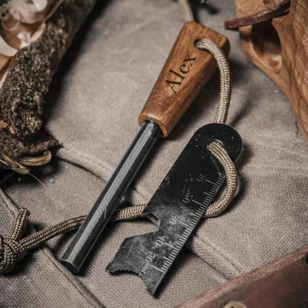 Personalized FIRE STARTER Steel Ferro Rod Camping Fishing Hunting ...