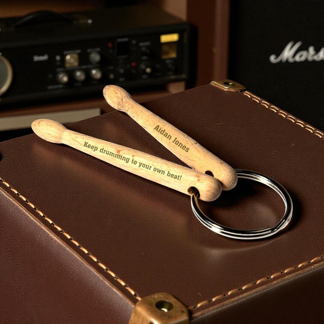 Personalized MINI DRUMSTICKS KEYCHAIN Percussion Marching Rock Band ...