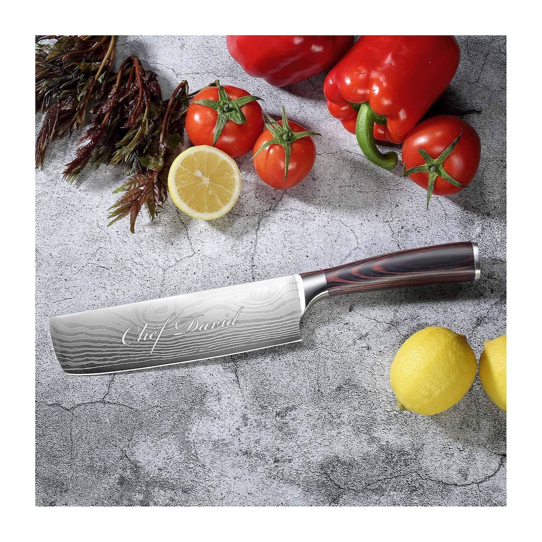 Personalized CHEFS NAKIRI KNIFE Knive Set Japanese Professional Kitchen ...